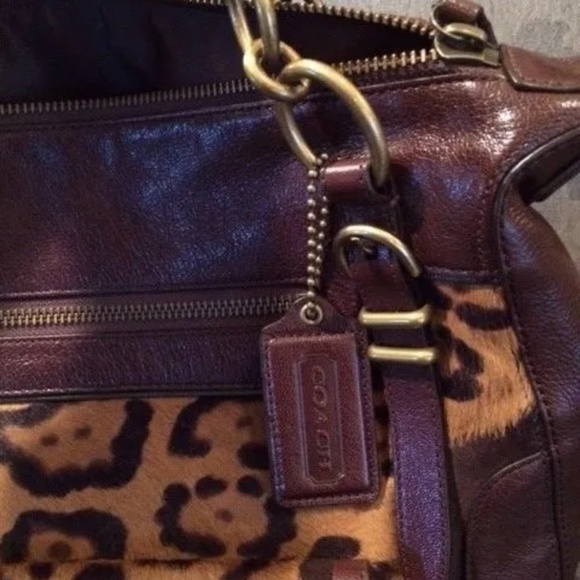 Coach | Bags | Coach Kristin Pinnacle Haircalf Ocelot Leather Laila ...